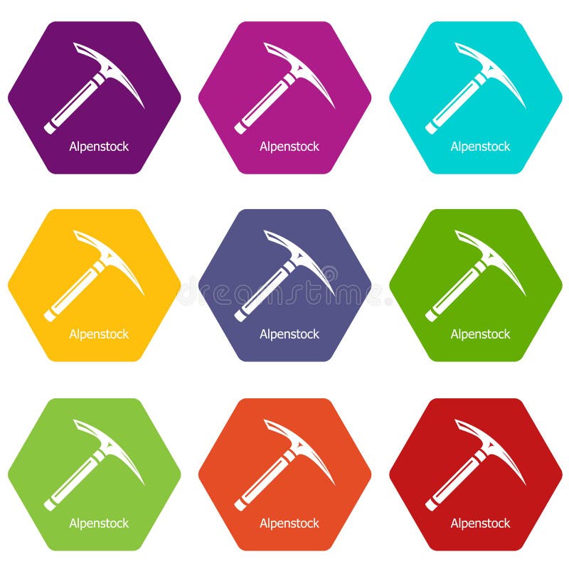 Pickaxe icons set 9 vector stock vector. Illustration of concept ...
