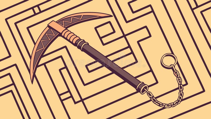 Pickaxe in Labyrinth Design, Challenge Vector Illustration, Vector ...