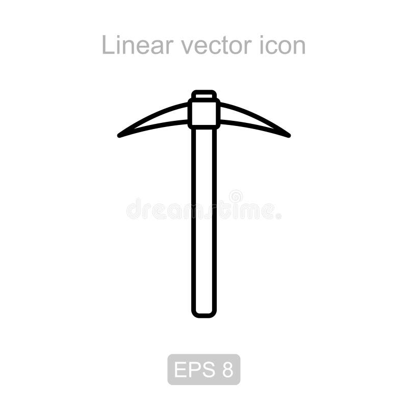 Linear Pickaxe Icon From Construction And Tools Outline Collection ...