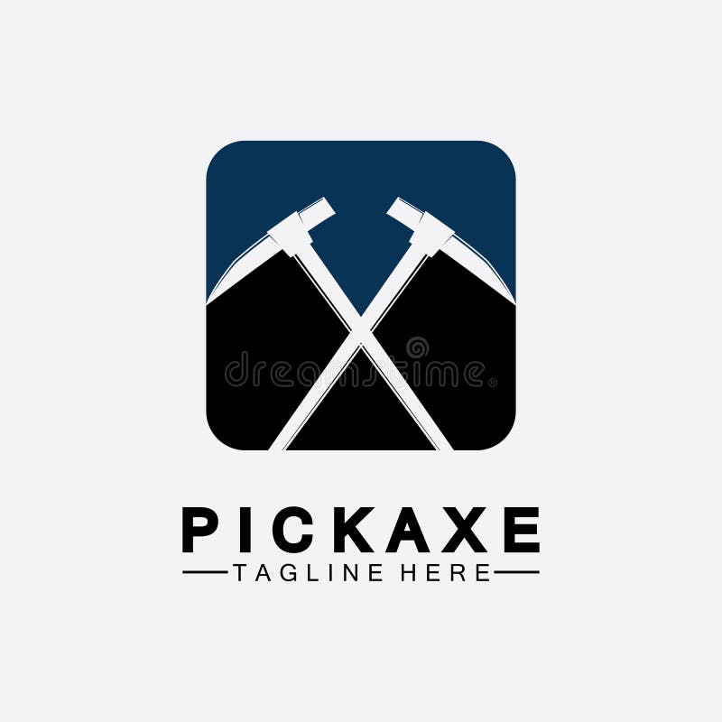 Pickaxe Logo Vector Icon Symbol Illustration Design Template, Mining ...