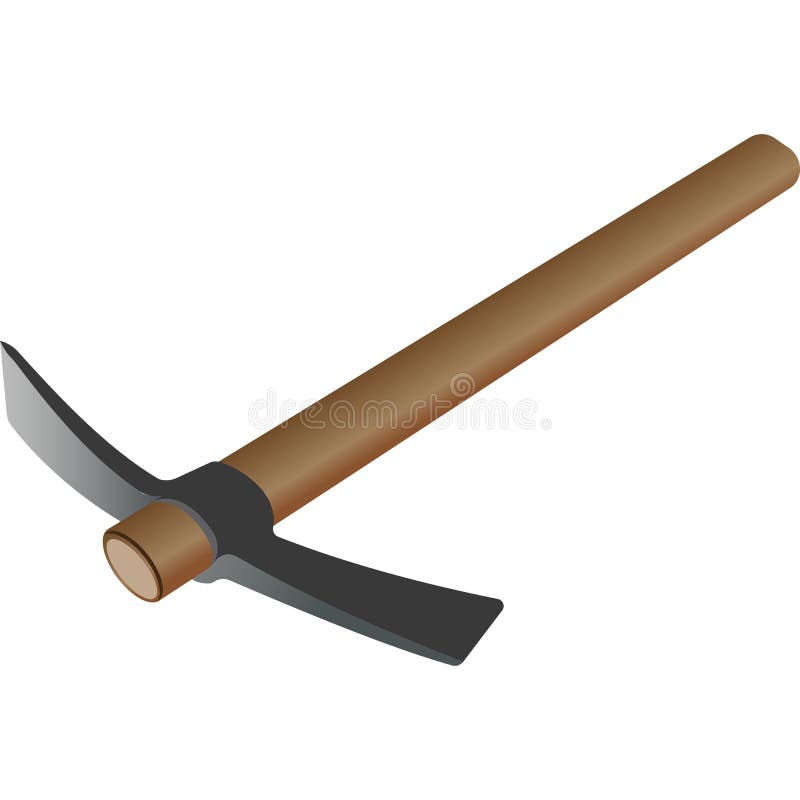 Pickaxe with a Long Handle. Digging Tool Stock Vector - Illustration of ...