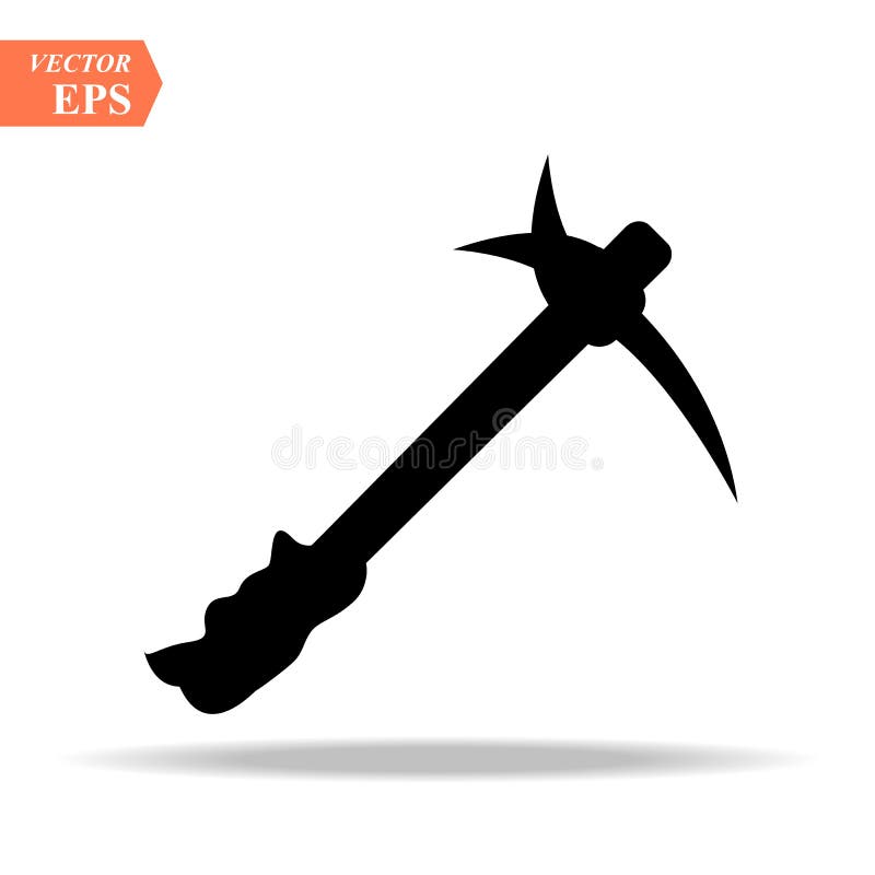 Pickaxe Mining Tool Icon. Vector Illustration Isolated on White ...