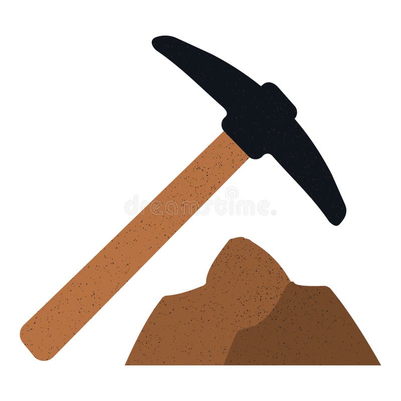Pickaxe Rests Next To Rocky Terrain during a Mining Activity for ...