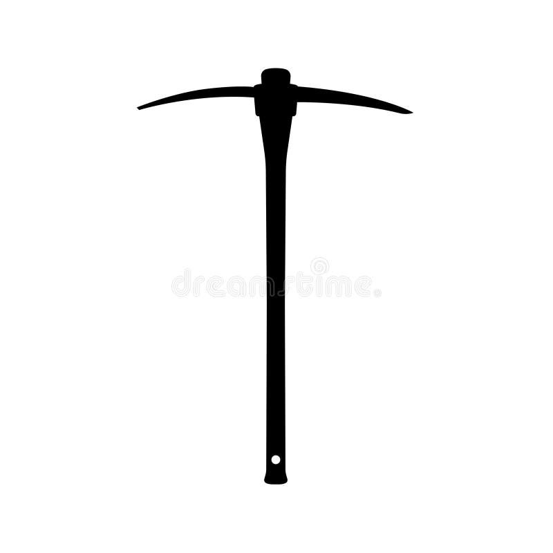 Pickaxe Silhouette. Black and White Icon Design Element on Isolated ...