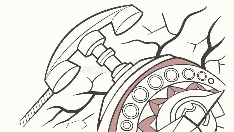 Pickaxe Striking a Large Ornate Rock, Vector Design Generative AI Stock ...