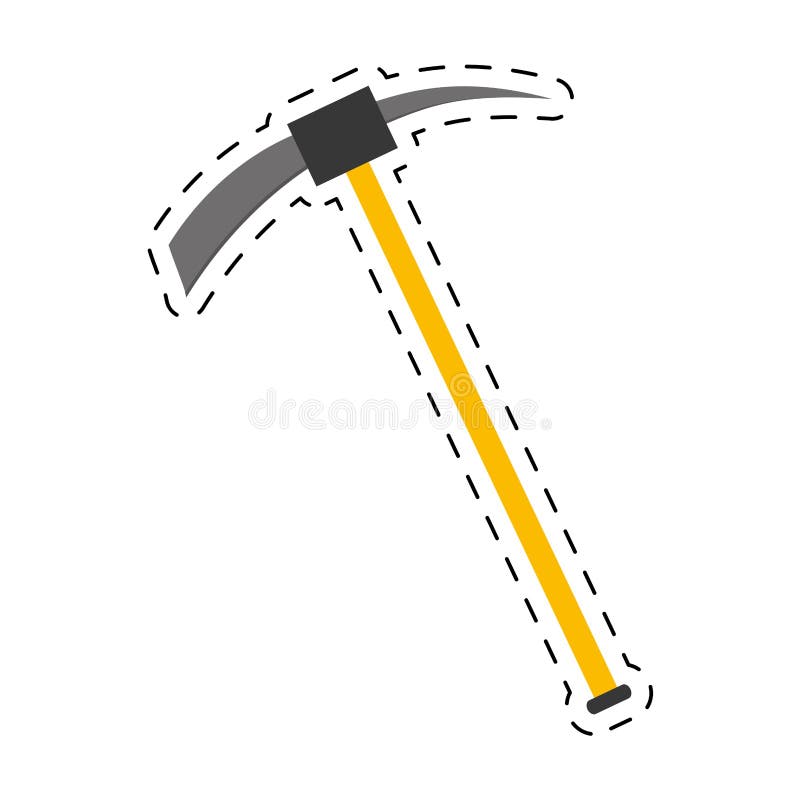 Pickaxe Tool Mining Extraction Cut Line Stock Illustration ...