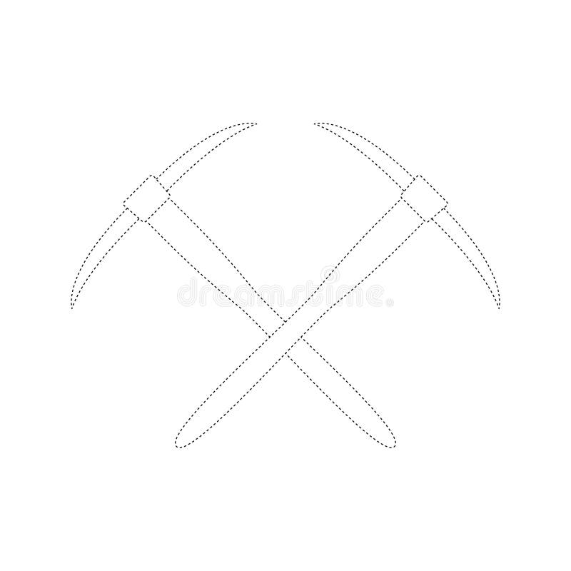 Pickaxe Tracing Worksheet for Kids Stock Vector - Illustration of child ...