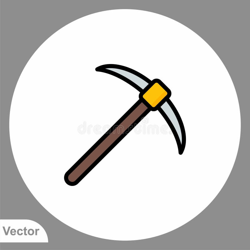 Pickaxe Vector Icon Sign Symbol Stock Vector - Illustration of flat ...