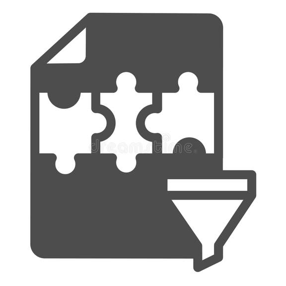 Picked File of Puzzle Game Solid Icon, Data Hoarding Concept. Vector Graphics Stock Illustration ...