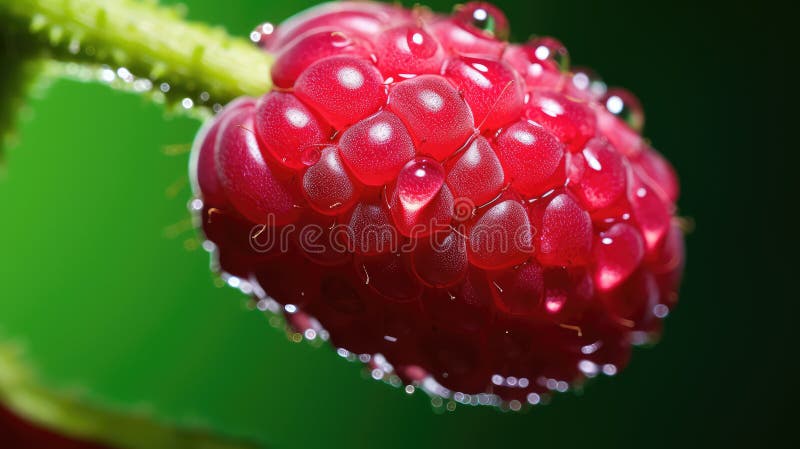 Picked Macro Raspberry Fruit Stock Illustration - Illustration of macro ...