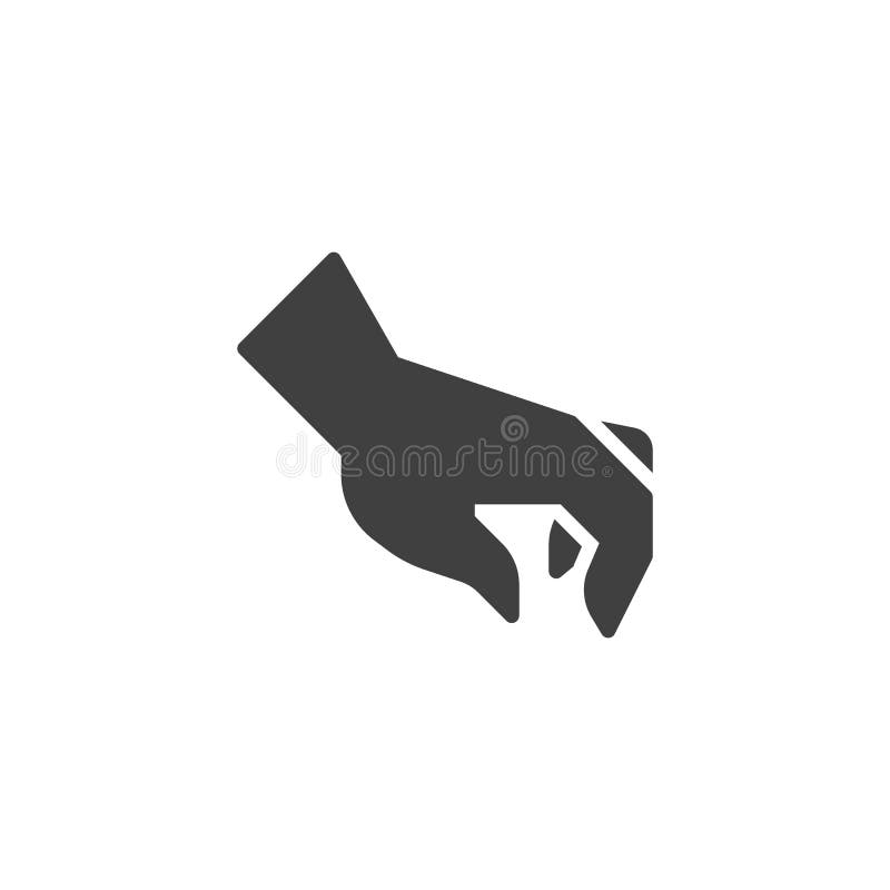 Picking Hand Gesture Vector Icon Stock Vector - Illustration of filled ...