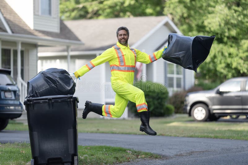 Picking Up Garbage Plastic for Cleaning. Keeping Garbage Plastic in Bag ...