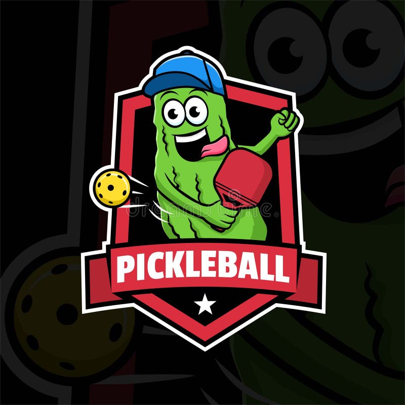 Pickle Mascot Cartoon Character for Pickleball Team Stock Vector ...