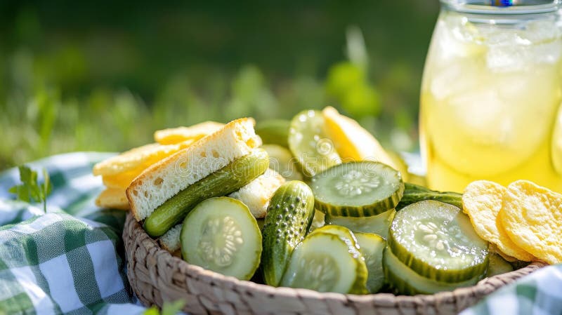 Pickle Time Week Refreshing Summer Picnic Basket with Crunchy Pickles ...