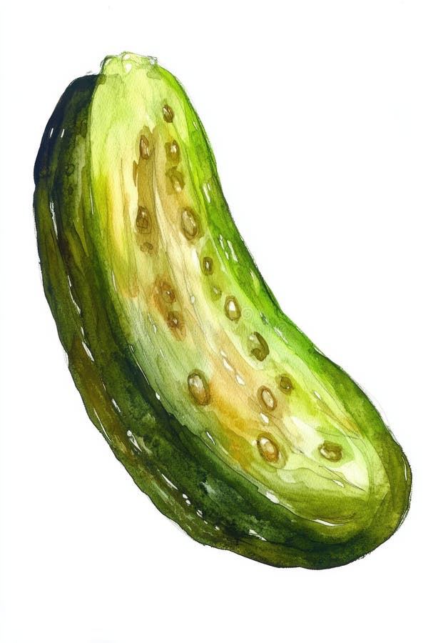 Pickle Time Week Watercolor Cucumber Art for Kitchen Decor and Food ...
