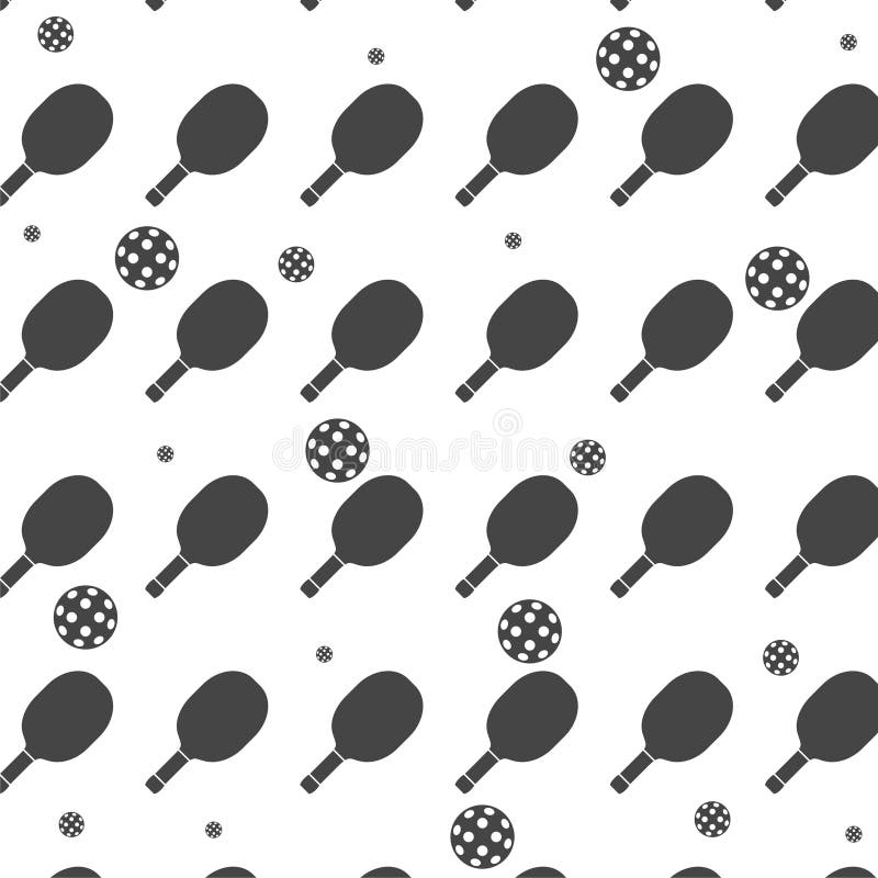 Pickleball with a Ball and a Rackets Seamless Pattern Stock Vector ...