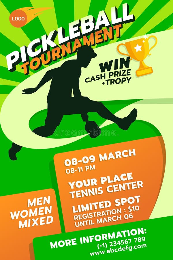 Pickleball Flyer Template for Tournament, Match, Training, Event, Etc ...