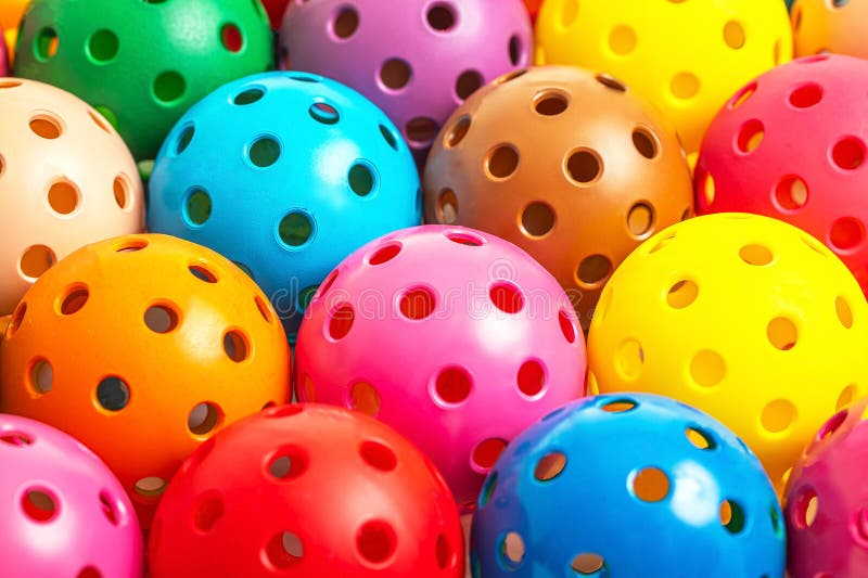 Colorful Pickleballs stock photo. Image of recreation - 319455232