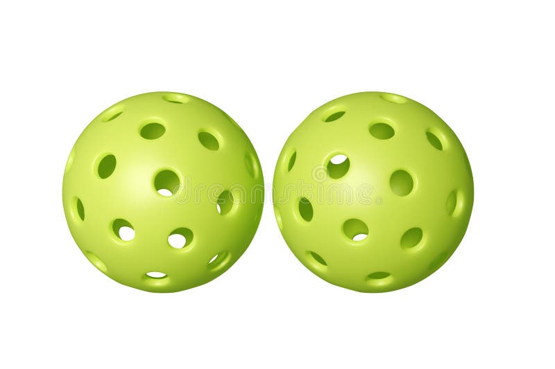 Pickleball Fun Bright Green Balls for a Game. 3d Rendering Stock ...