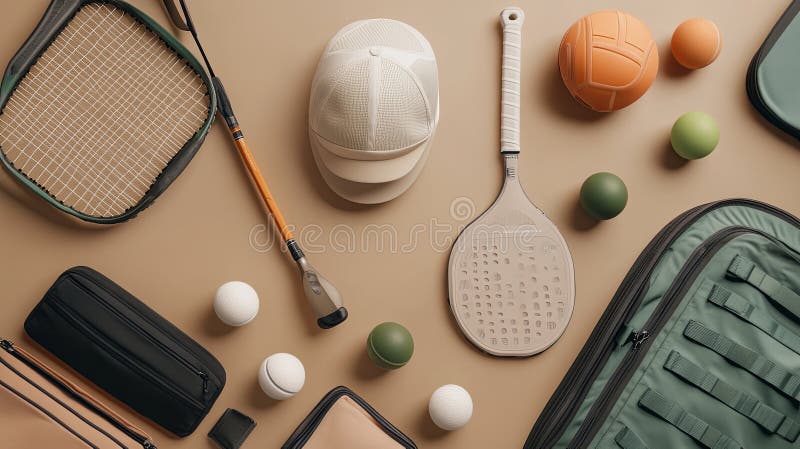 Pickleball Gear Flat Lay Soft Beige Tones Stock Photos - Free & Royalty ...