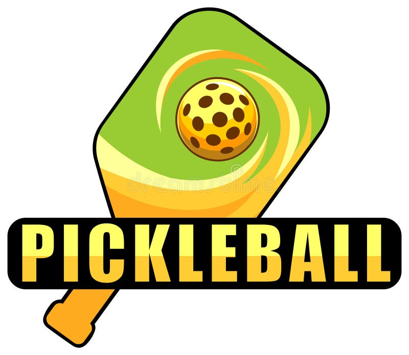 PickleBall Graphic Design Logo with Paddle and Ball Stock Vector ...