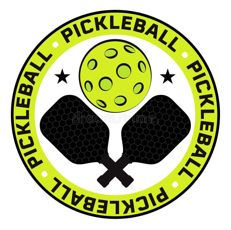 Pickleball Logo Graphic Design with Crossed Racket Paddle and Ball ...