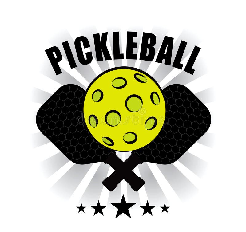 Pickleball Logo Graphic Design with Crossed Racket Paddle and Ball ...