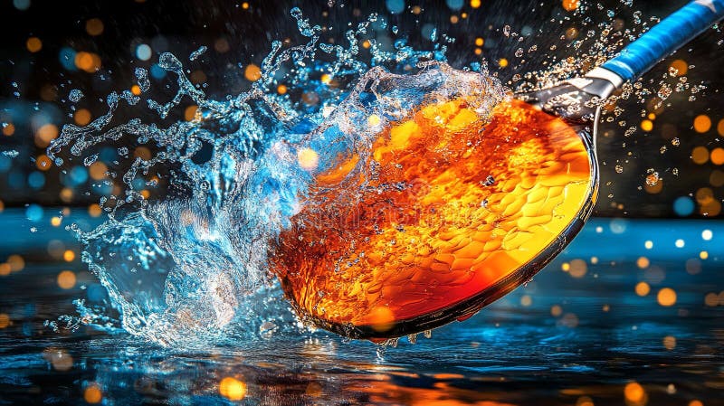 Pickleball Paddle in Action Splash, Creative Motion Art . Stock Photo ...