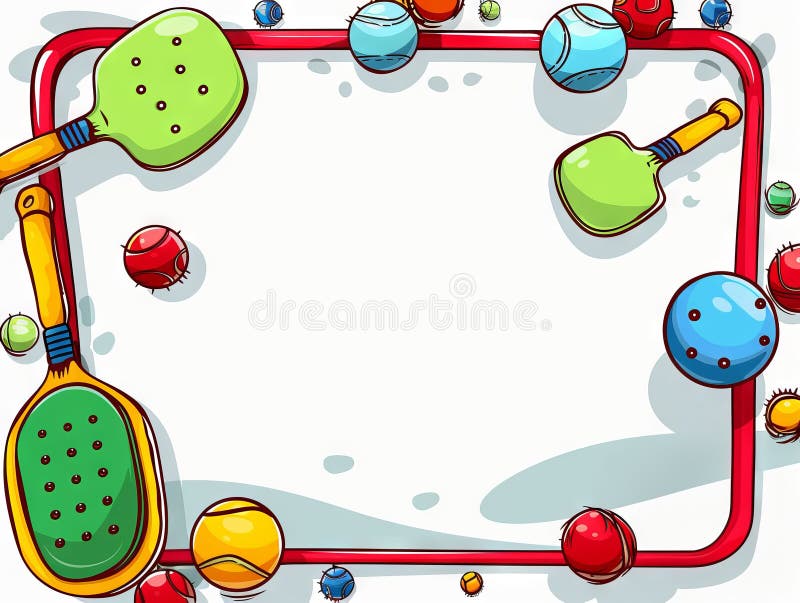 Pickleball or Paddleball Background Graphics Template Stock ...