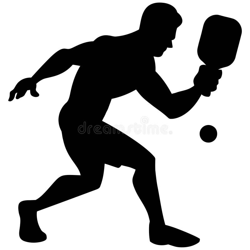 Pickleball Player Playing stock illustration. Illustration of hand ...