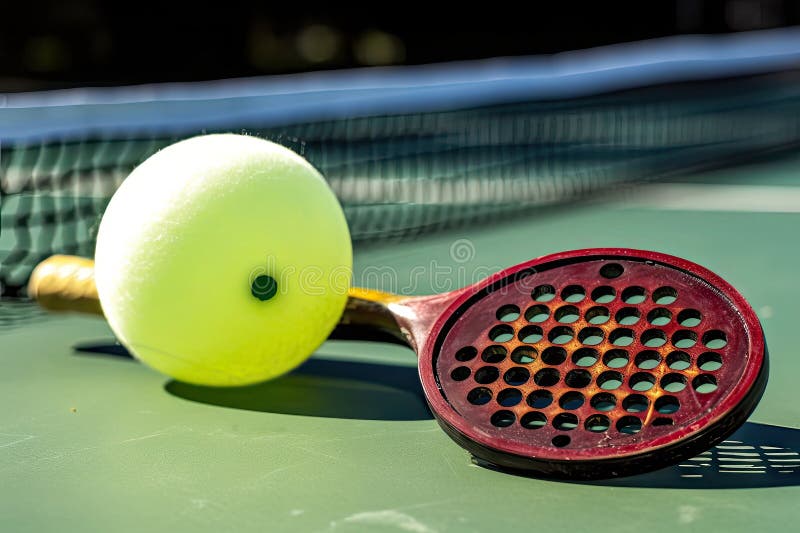 Pickleball Racket Ball stock illustration. Illustration of activity ...