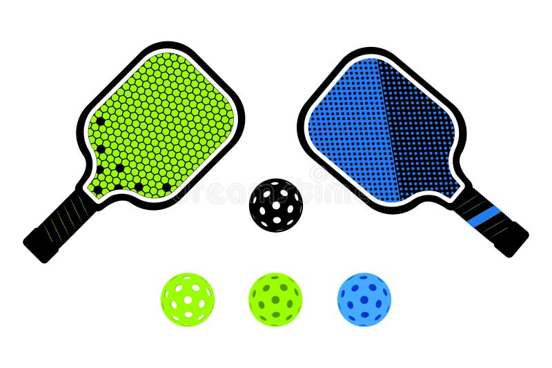 Pickleball Racket and Ball Silhouette, Pickleball Paddles Silhouette ...