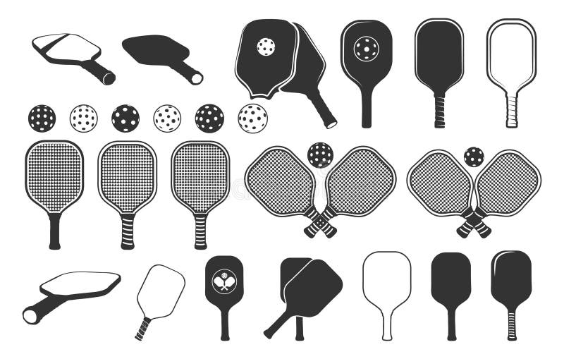 Pickleball Racket and Ball Silhouette, Pickleball Bundle Silhouette ...