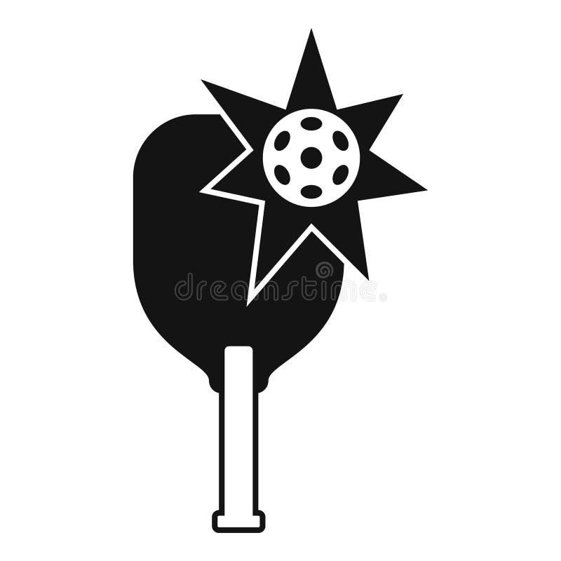 Pickleball Racket Hitting Ball Icon Silhouette Stock Illustration ...