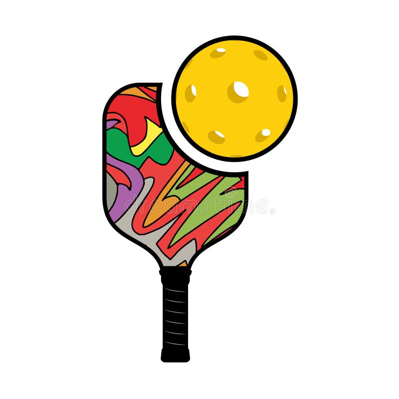 Pickleball Racket Illustration Stock Vector - Illustration of pickle ...
