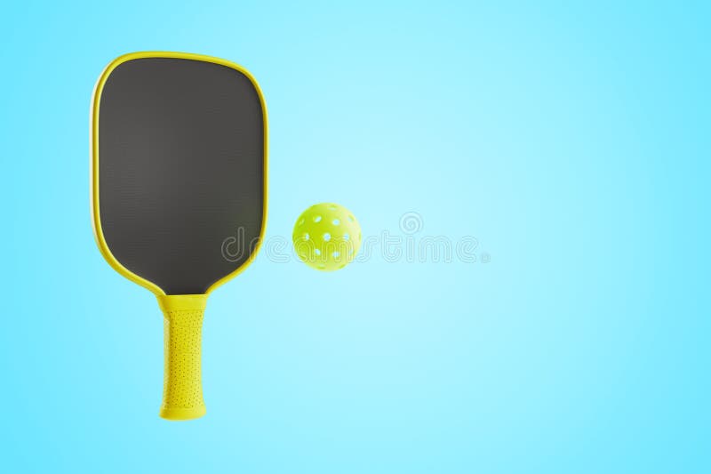 Pickleball Racket and Sports Ball. Stock Illustration - Illustration of ...
