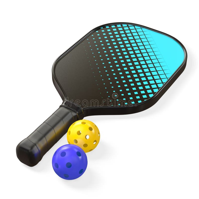 Pickleball Set Paddle and Balls Stock Illustration - Illustration of ...