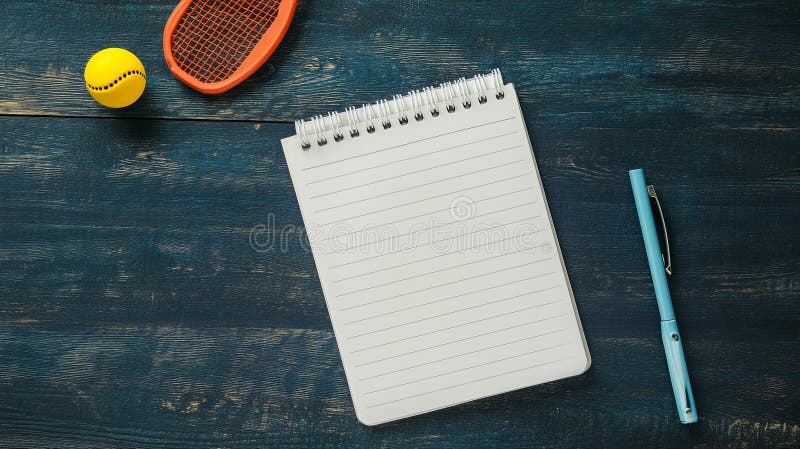 Pickleball-themed Notepad and Pen on Desk . Stock Image - Image of ...