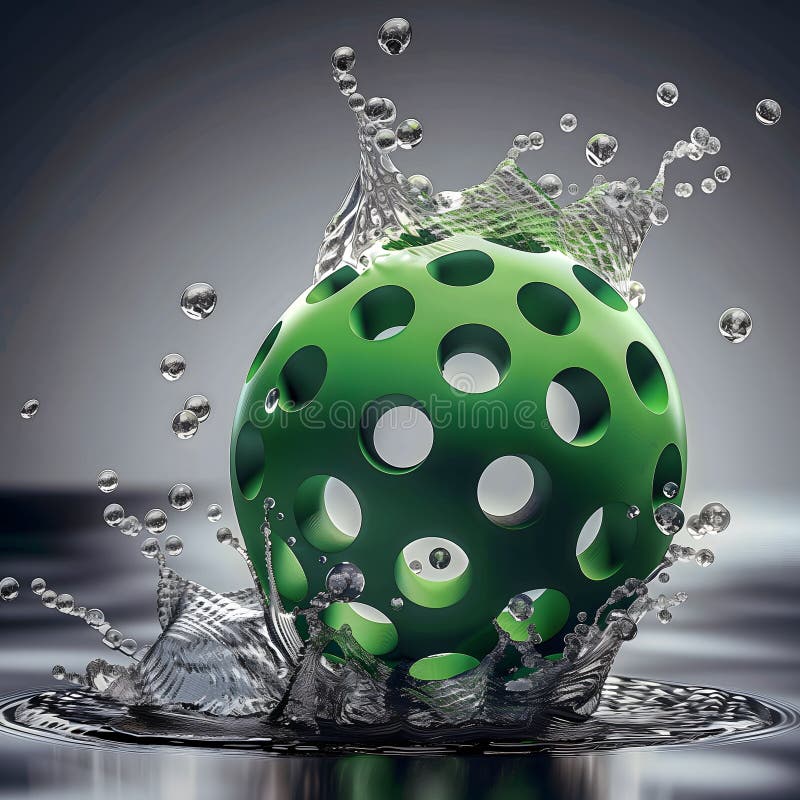 Pickleball in Water Splashes Stock Illustration - Illustration of ...