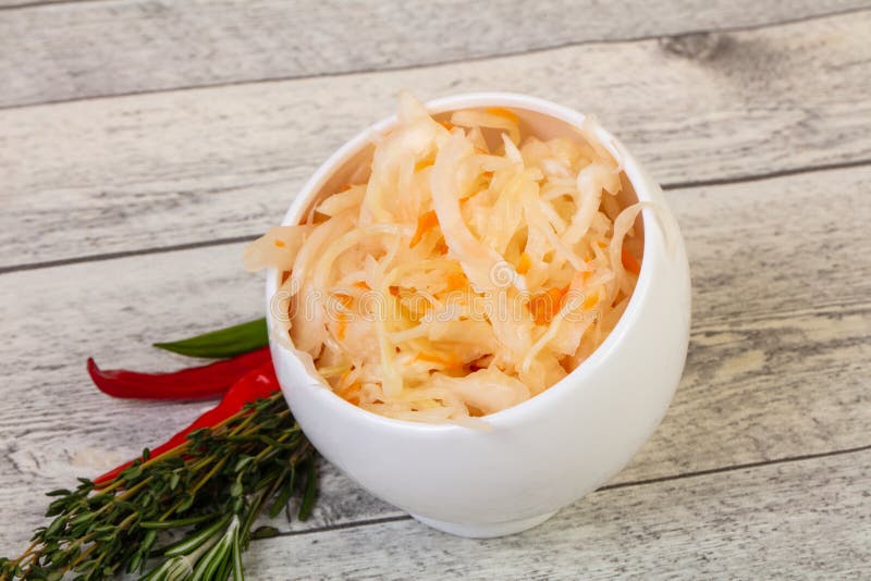 Pickled Cabbage - Sauerkraut Stock Photo - Image of german, organic ...