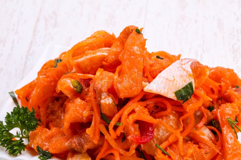 Pickled carrot with fish stock image. Image of cabbage - 121257147