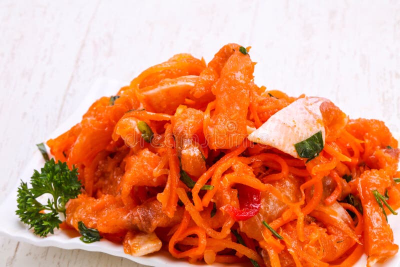 Pickled carrot with fish stock photo. Image of chinese - 121924964