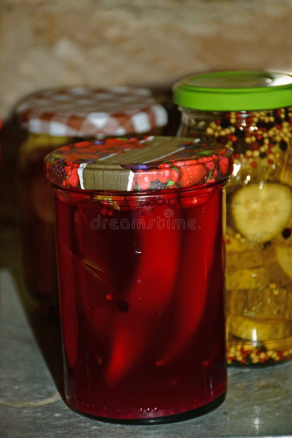Pickled Chilis in a German Cellar Stock Photo - Image of deli, pickled ...