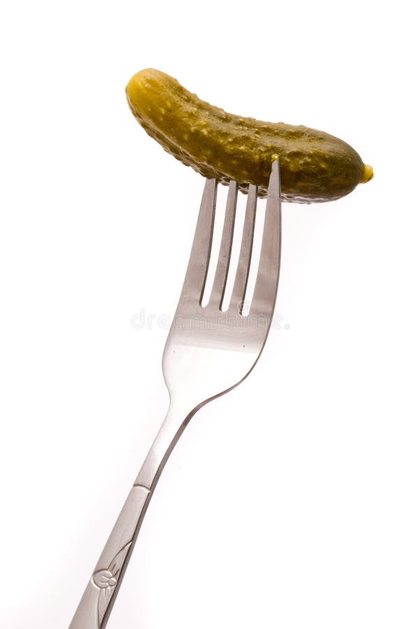 Pickle on fork stock photo. Image of food, cucumber, freshness - 23977722