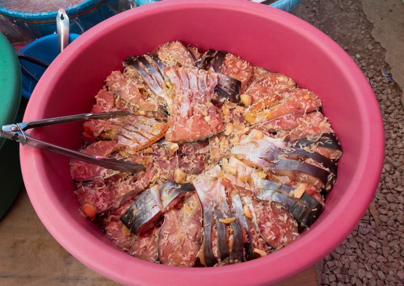 Pickled fish in the basin stock photo. Image of thai - 48754564