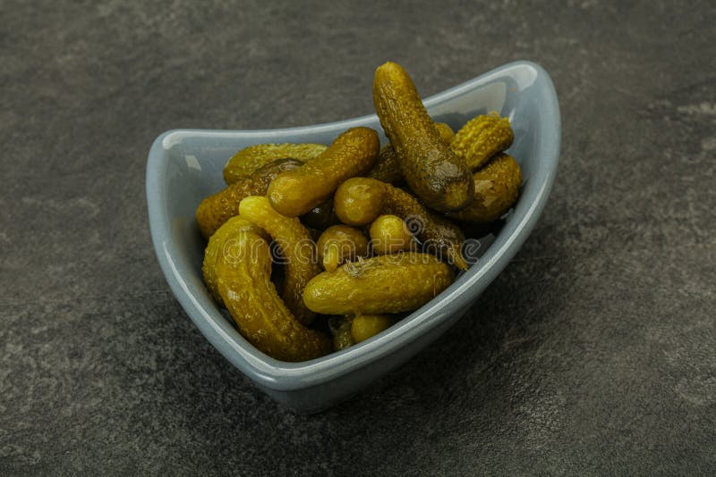 Pickled Gherkin in the Bowl Stock Image - Image of gherkin, food: 186270519