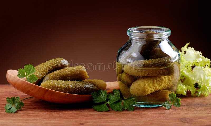 Pickled gherkins stock image. Image of green, vegetarian - 33132997