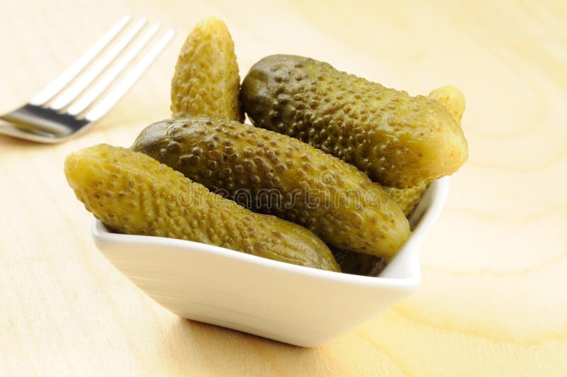 Pickled gherkins stock image. Image of bowl, closeup - 22653999