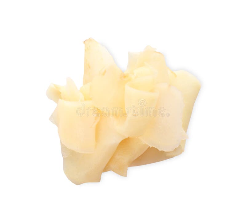 Pickled Ginger Isolated on White, Top View Stock Image - Image of ...