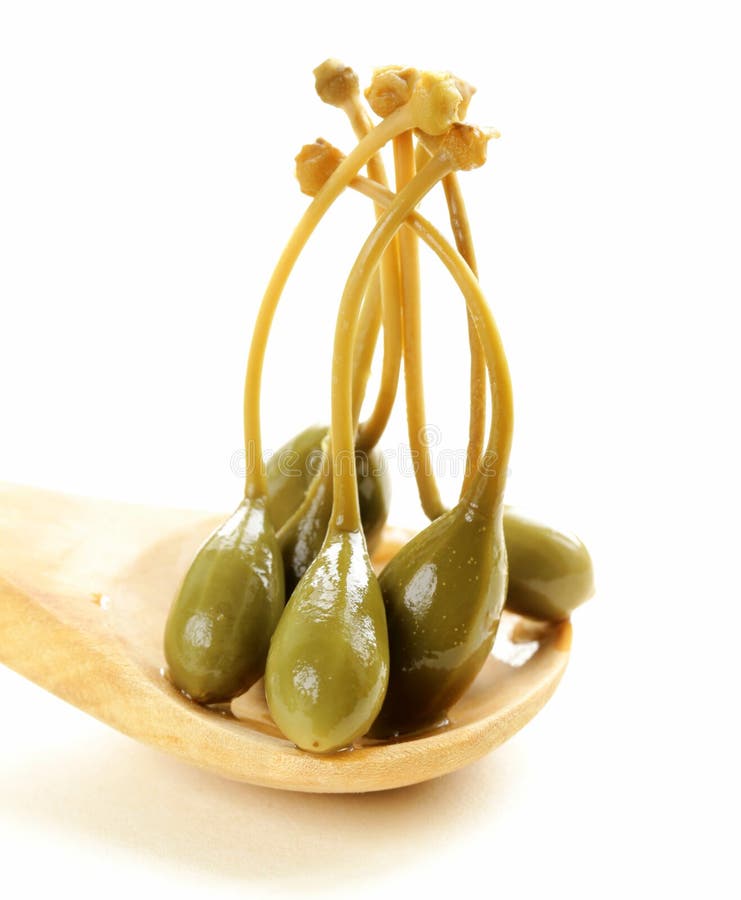 Pickled Gourmet Green Capers Stock Photo - Image of natural, seasoning ...